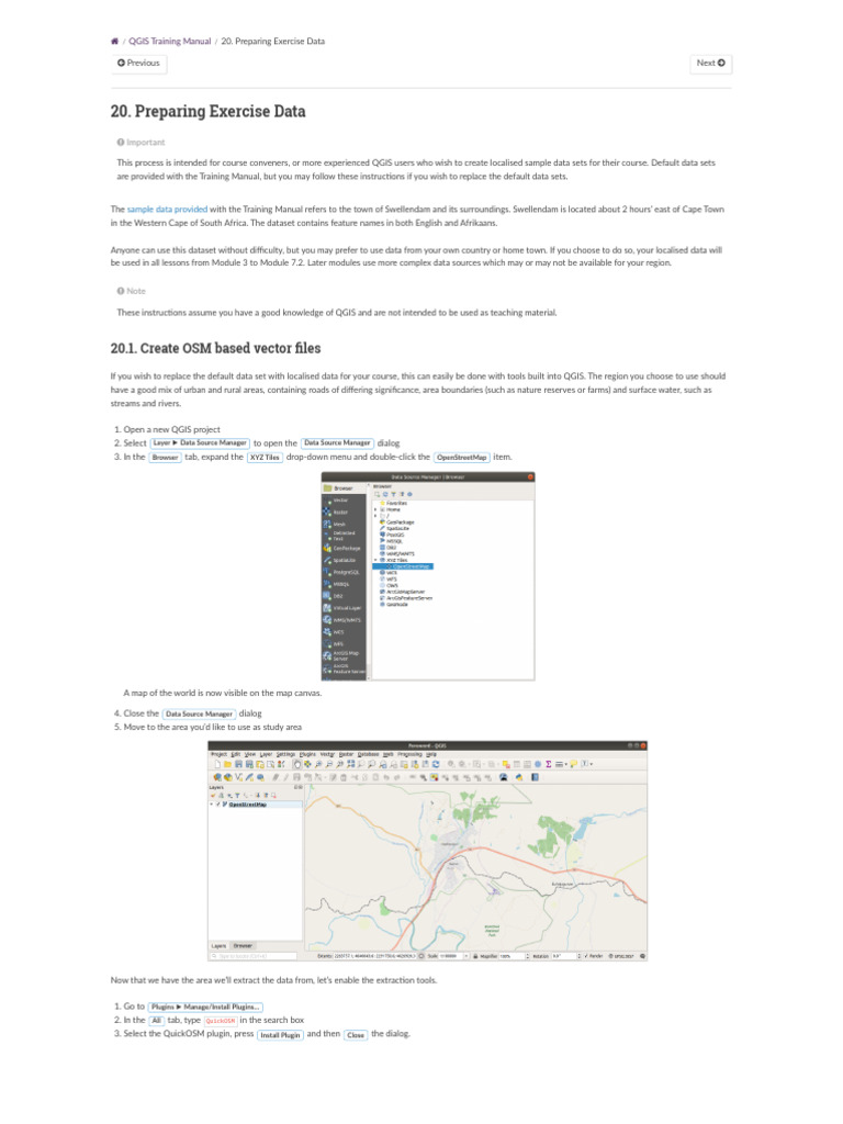 Preparing Exercise Data - QGIS Documentation Documentation | PDF | Software | Computing