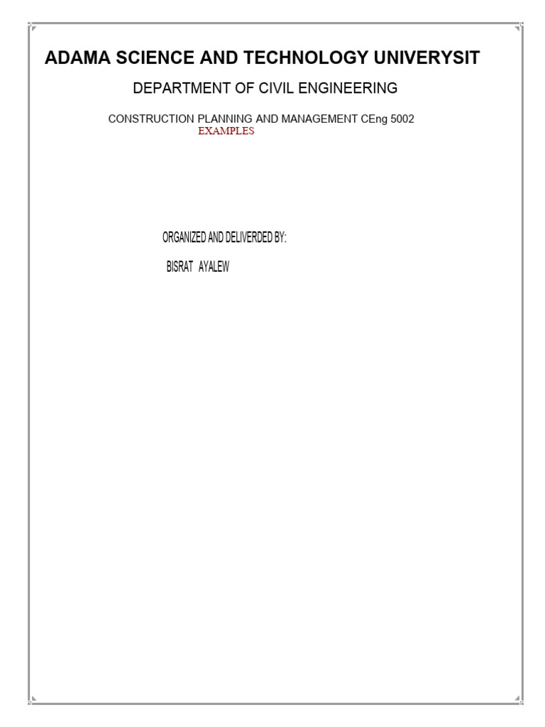 CEng 5002 - Examples (Recovered) | PDF | Operations Research | Project ...