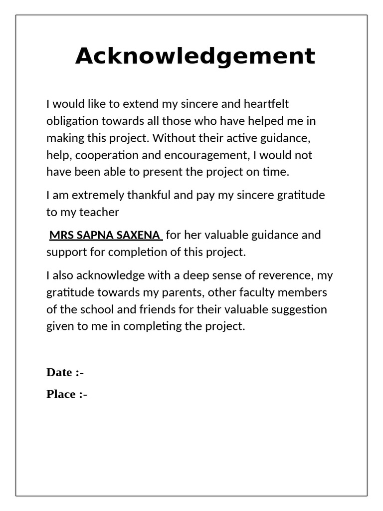 Acknowledgement | PDF