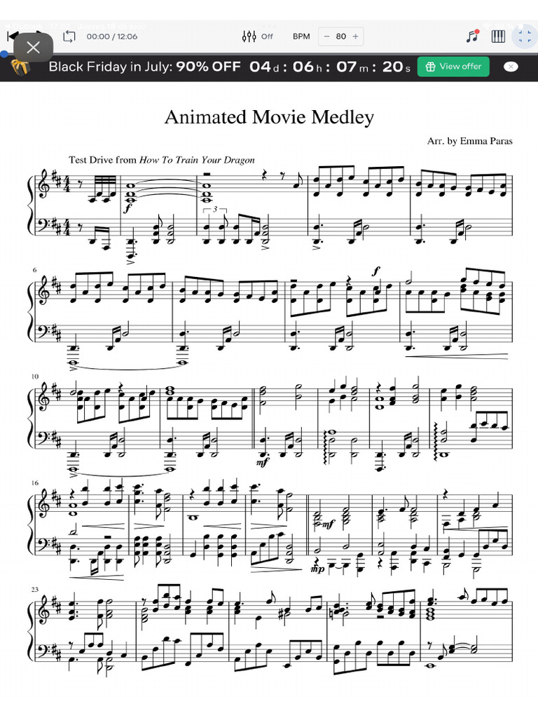 Animated movie medley. | PDF