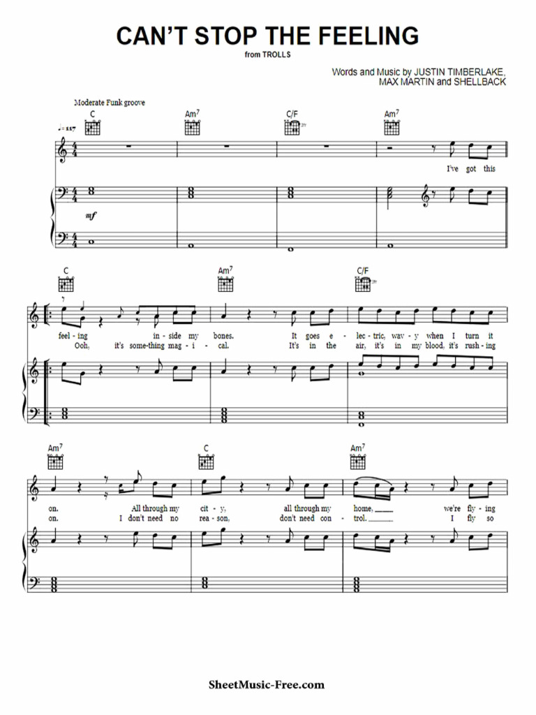Cant Stop The Feeling Justin Timberlake | PDF