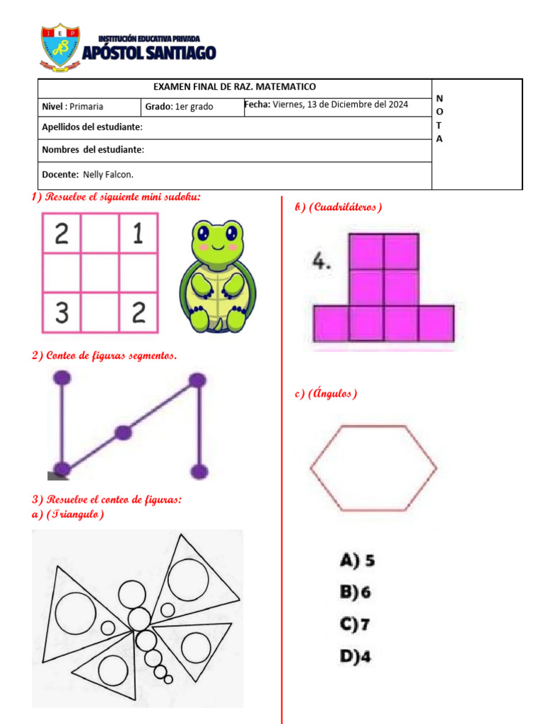 Examen Final de Raz. Matematico | PDF
