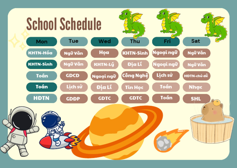 Blue and Brown Simple School Schedule | PDF