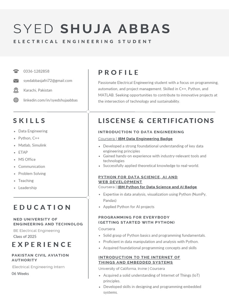 Resume | PDF | Engineering | Electrical Engineering
