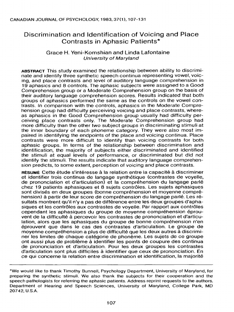 1984-01720-001 | PDF | Speech | Aphasia