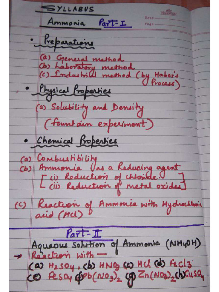 Class 10 Ammonia | PDF
