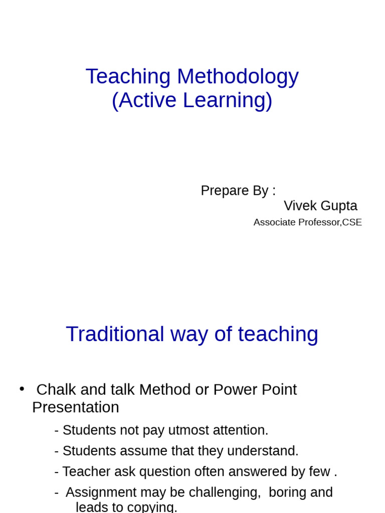 Teaching Methodolgy | PDF | Methodology | Learning