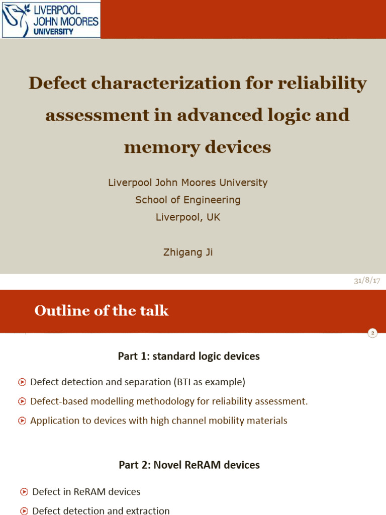 Defect Characterization in Logic Devices | PDF | Reliability ...