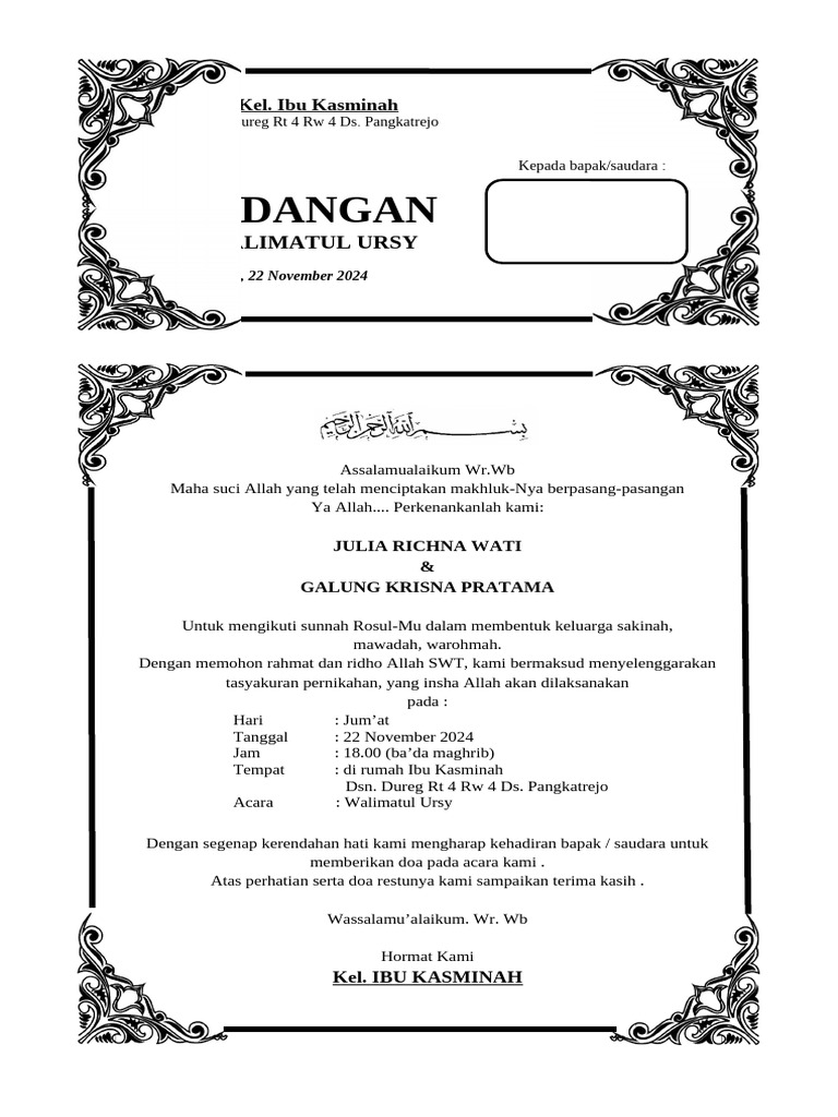 Undangan Kenduri | PDF