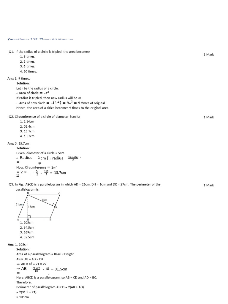 Perimeter And Area Pdf Area Length