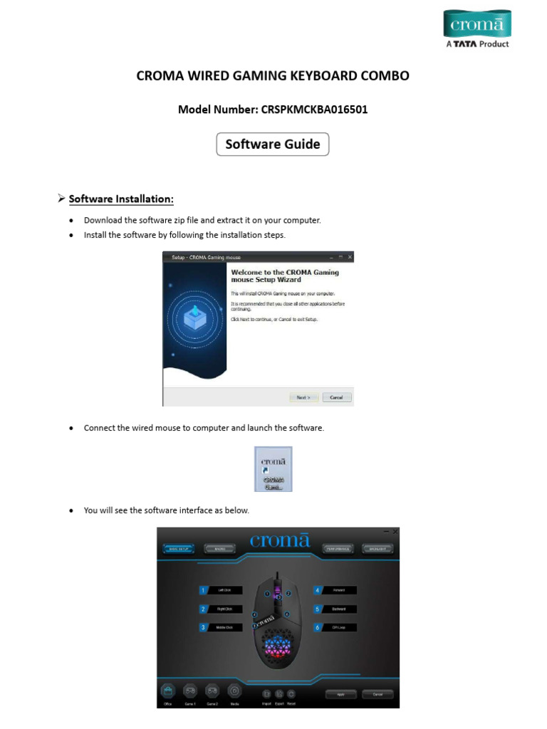 Software Guide For Croma Gaming Keyboard Combo CRSPKMCKBA016501 | PDF