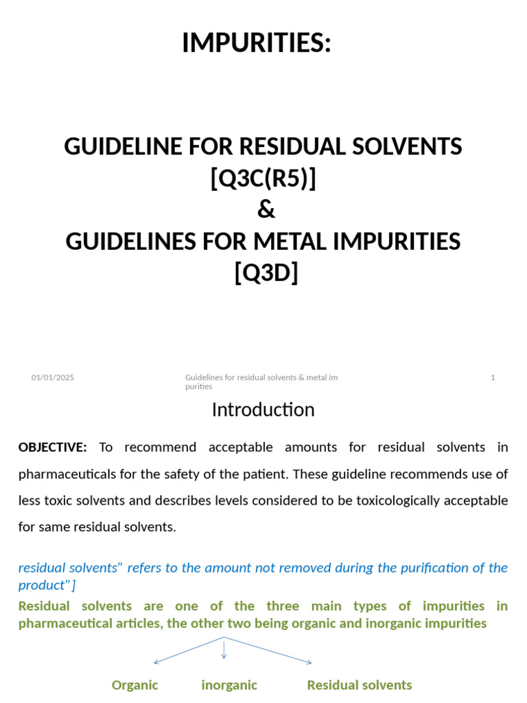 Pharma Solvent & Metal Guidelines | PDF | Solvent | Toxicity