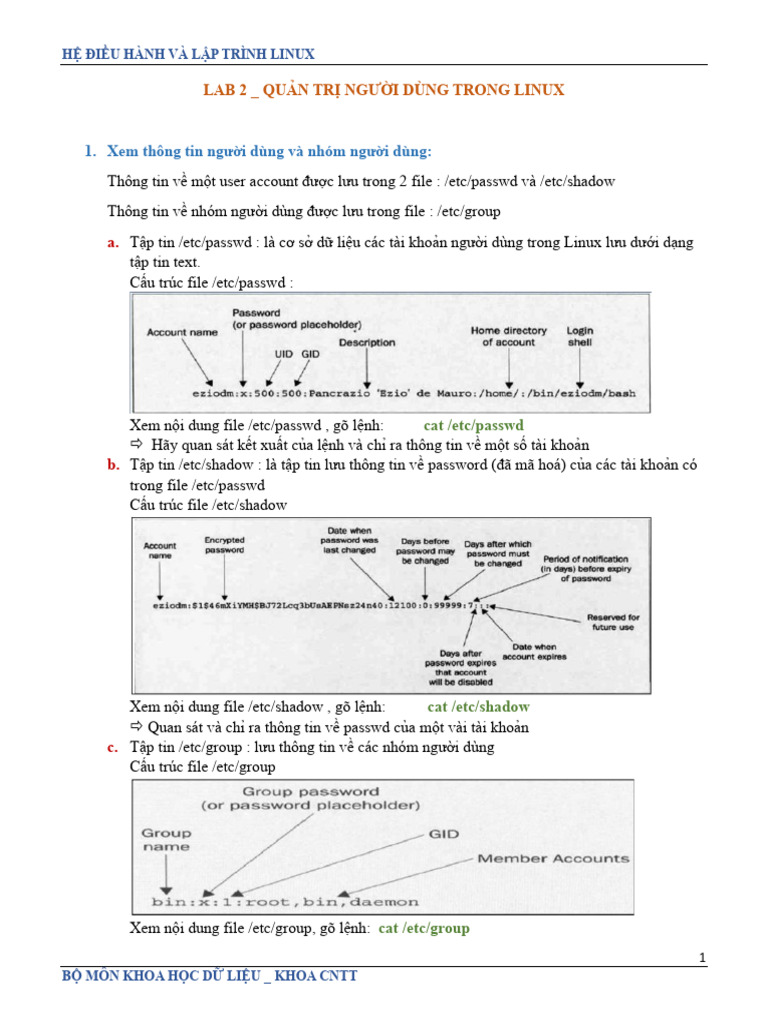 Lab 3 Quan Ly Nguoi Dung Tren Linux | PDF