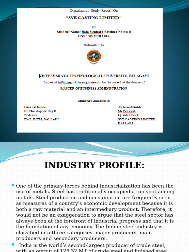 Bala Venkat SVE Casting Limited Final Ppt 1 | PDF | Business | Economies