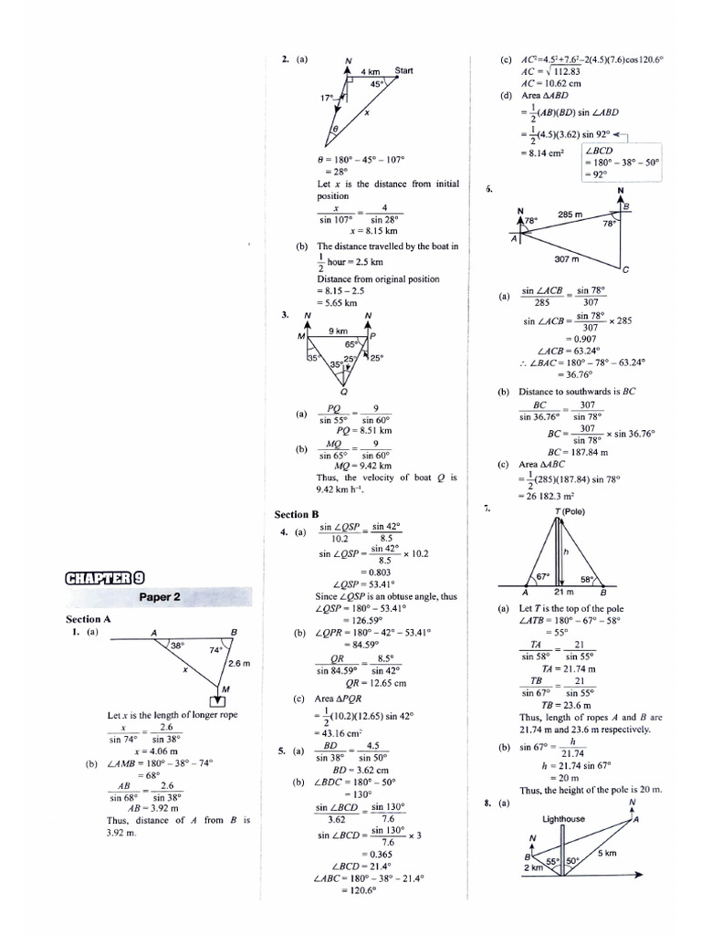 Add Math Form 4 Chapter 9 Chapter 10 Solution | PDF