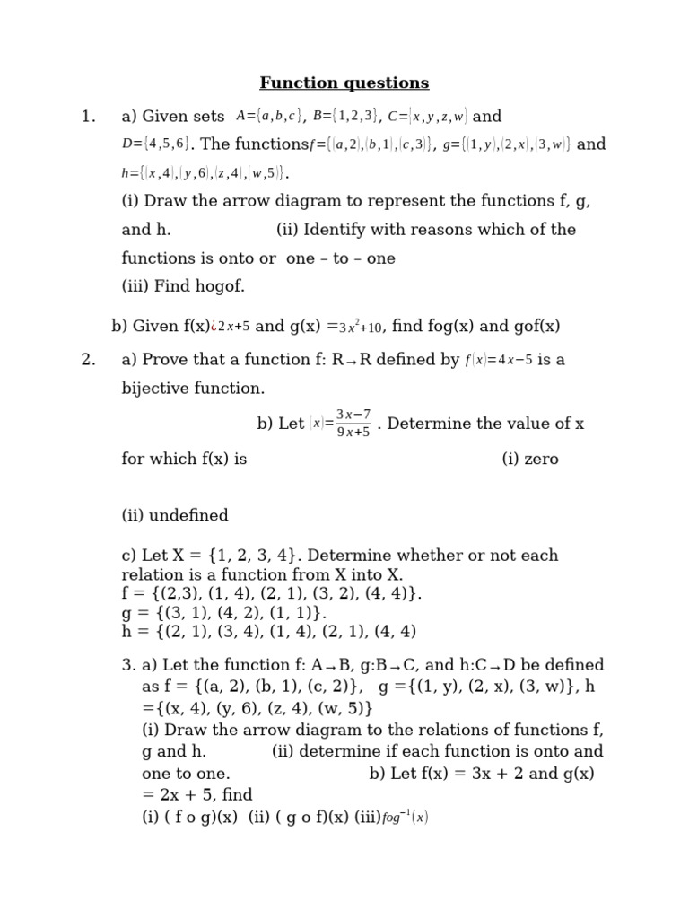 Functions and Relations: Analysis and Examples | PDF | Function (Mathematics) | Mathematical ...