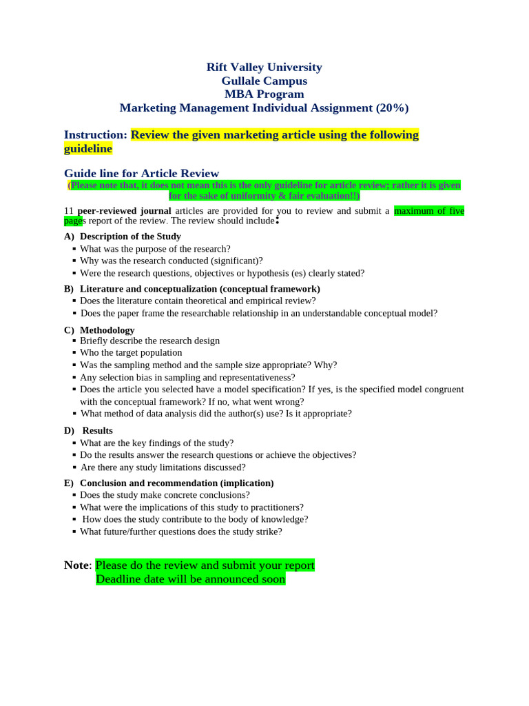 Mkting Individual Assignment Article Review | PDF Mkting Individual Assignment Article Review | PDF