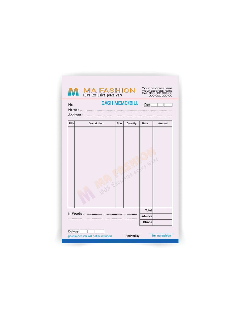 Download Business payment Cash memo invoice vector template design ...