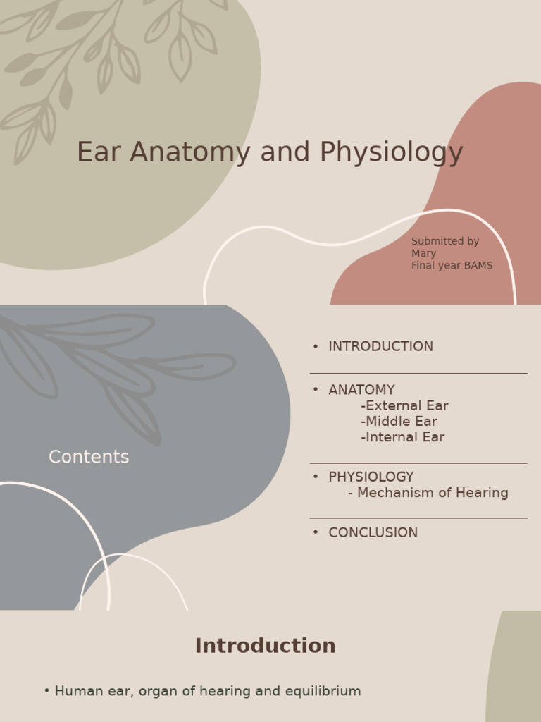 Ear Anatomy and Physiology | PDF | Ear | Hearing