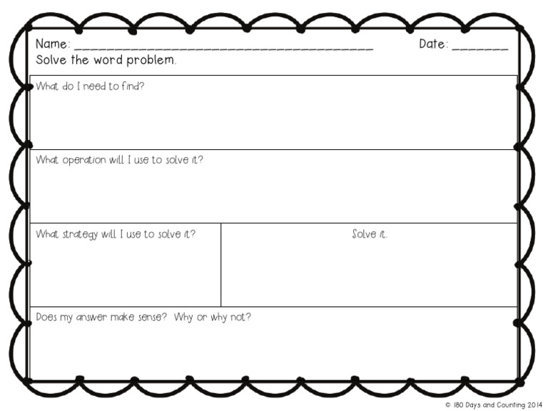 Word Problem Graphic Organizer | PDF