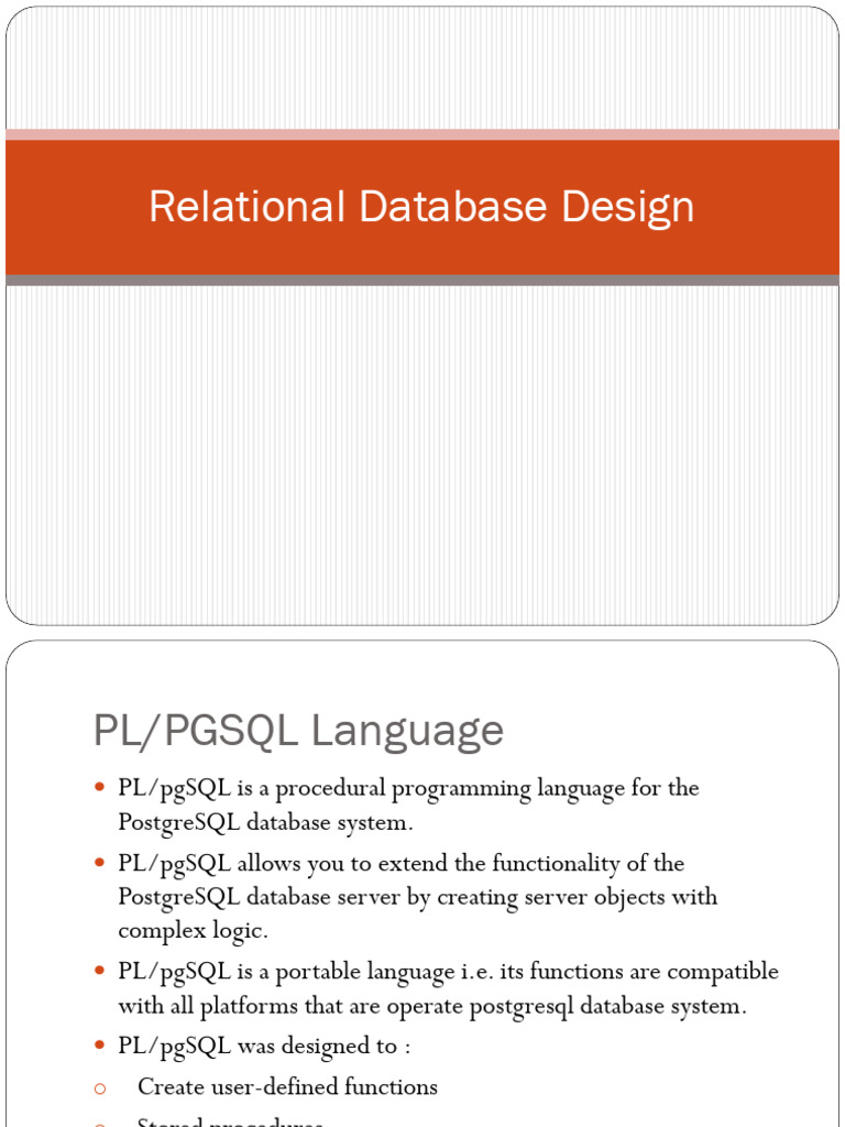 Relational Database Design | PDF | Control Flow | Postgre Sql