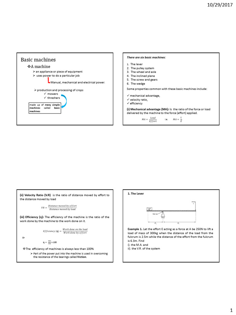 Unit 2 - Basic Mechanics - 230507 - 163154 | PDF | Machines | Gear