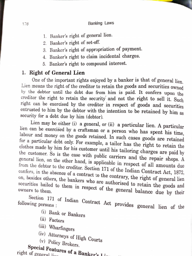 Banker's Rights Explained: Lien, Set-off, Interest | PDF | Banks | Interest