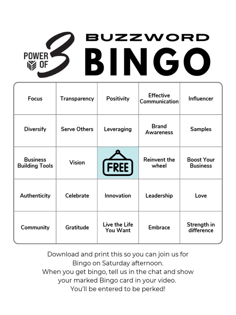 Virtual Event Buzzword Bingo | PDF