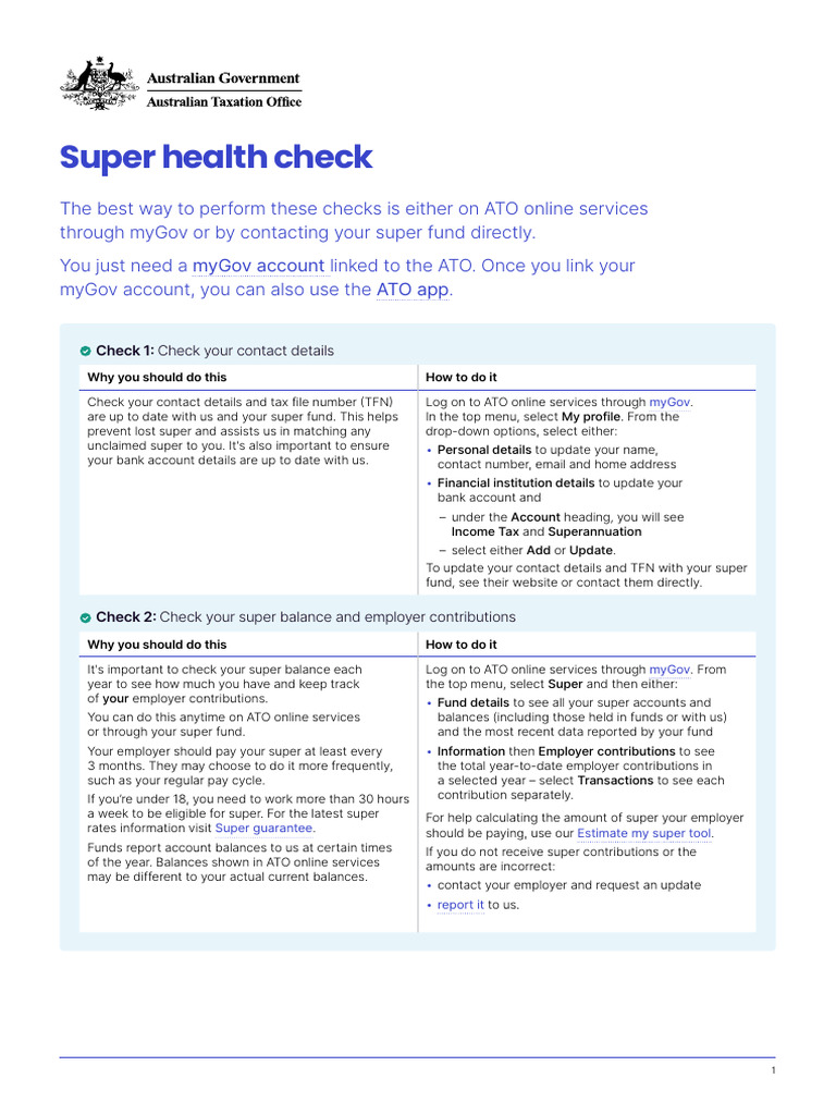 n75486 (DE-65326) - Super Health Check Factsheet - Digital | PDF | Taxes | Payments