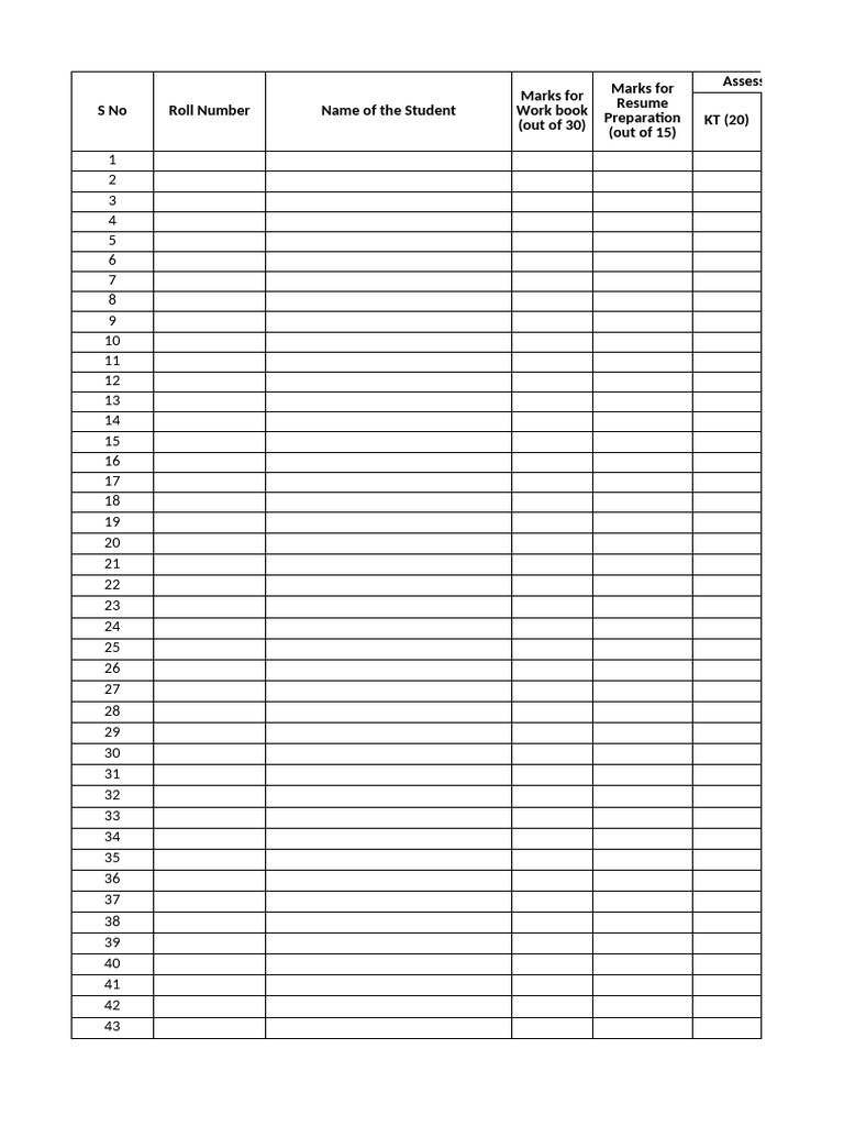 Student Assessment Marks Overview | PDF