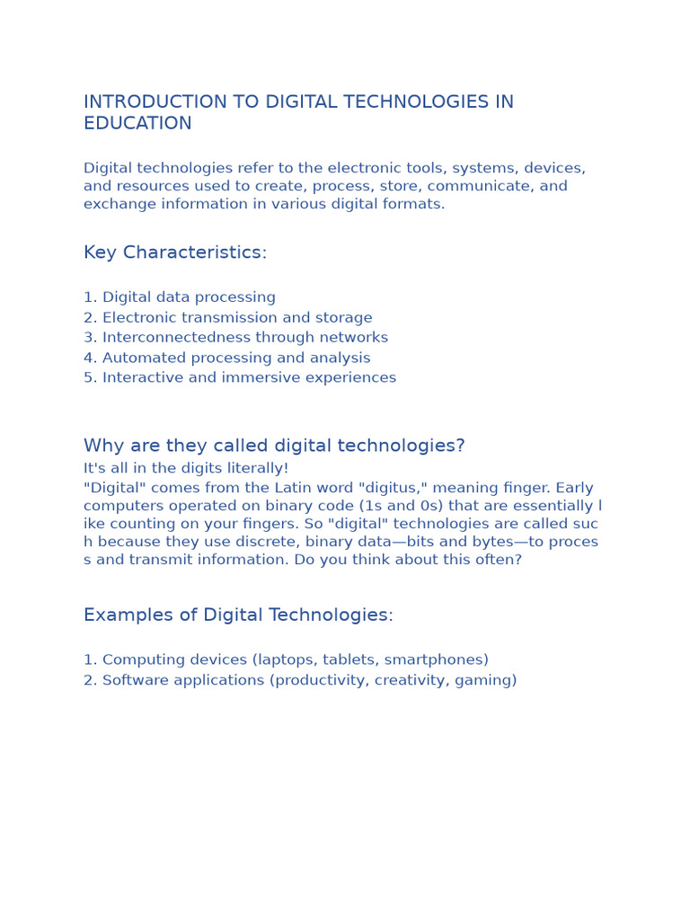 Introduction To Digital Technologies in Education - 123807 | PDF | Educational Technology ...