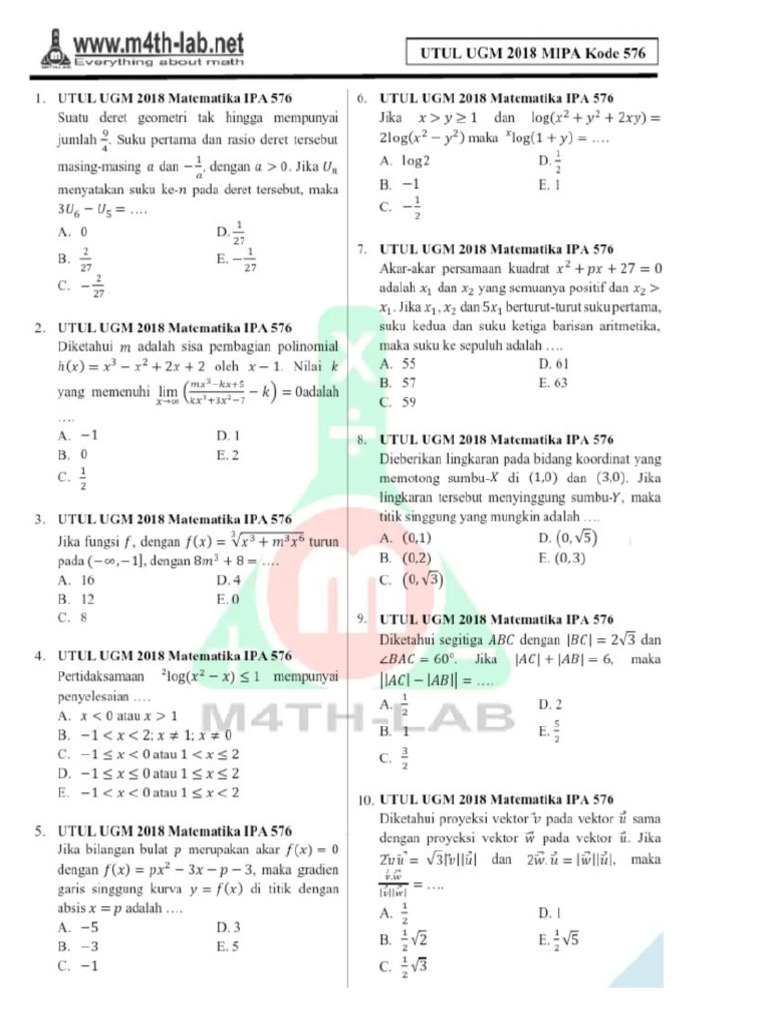 Ugm Utul 2018 2 | PDF