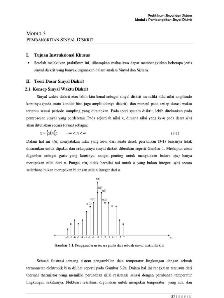 Modul 3-Praktikum Sinyal Sistem Dengan MatLAB | PDF Modul 3-Praktikum Sinyal Sistem Dengan MatLAB | PDF