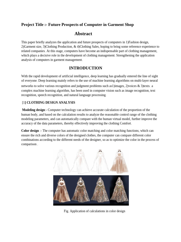 Future Prospects of Computer in Garment Management | PDF | Deep ...