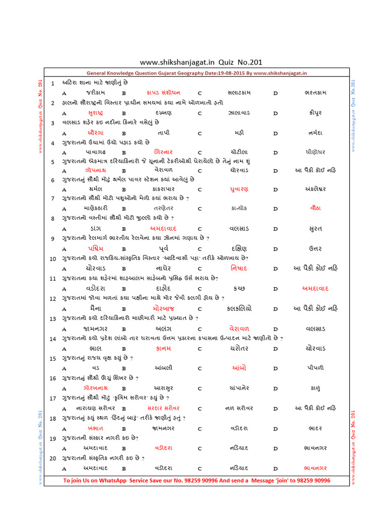 GK Quiz No.201 To 300 by Shikshanjagat - Compressed | PDF