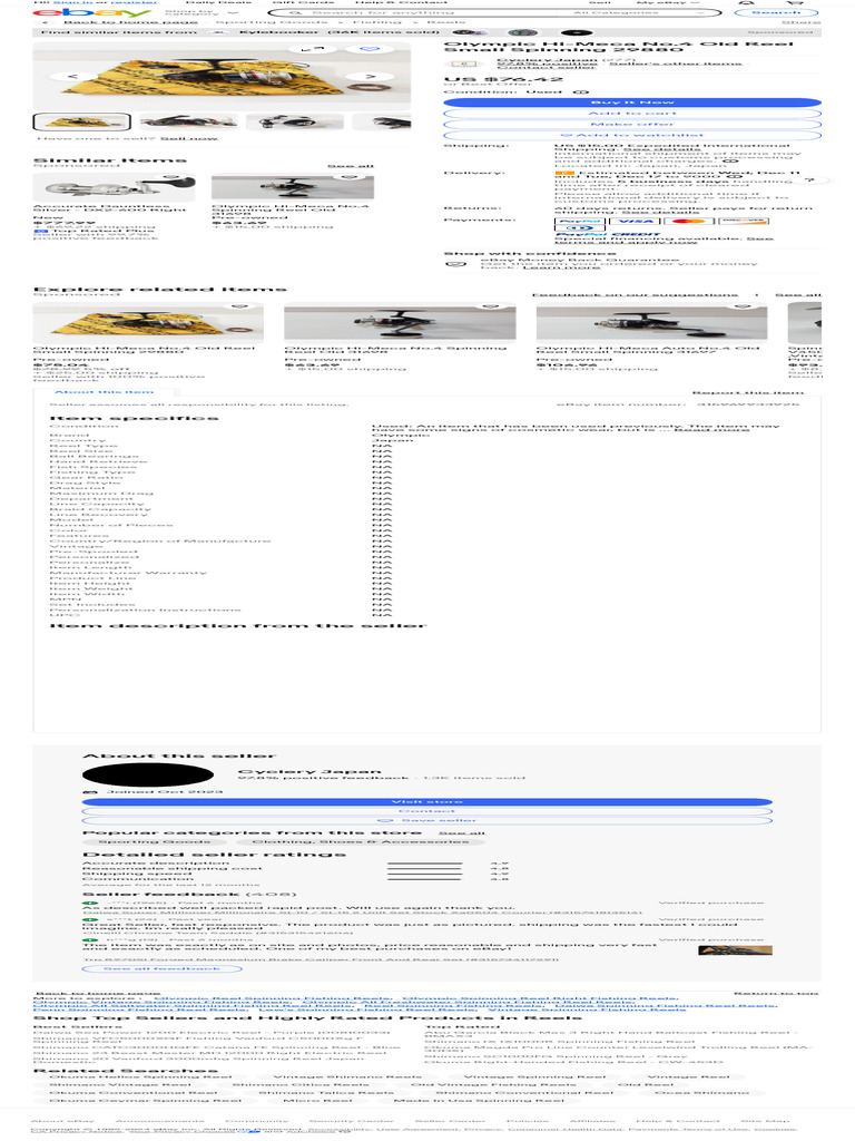Olympic Hi-Meca No.4 Old Reel Small Spinning 29880 Ebay | PDF | E Bay