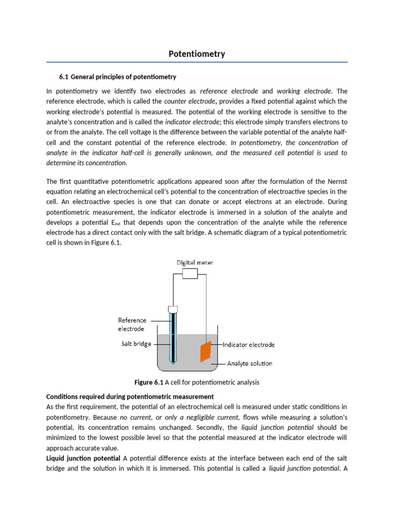 Potentiometry | PDF | Ph | Physical Sciences