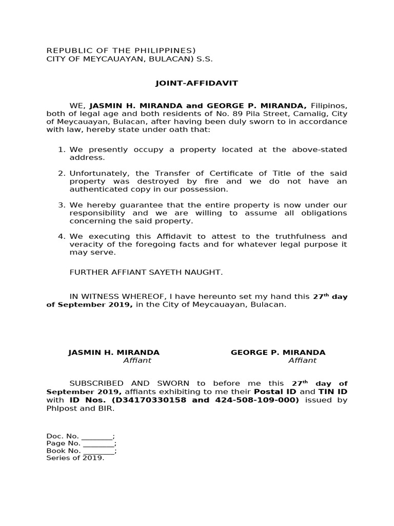 Affidavit For Zoning | PDF