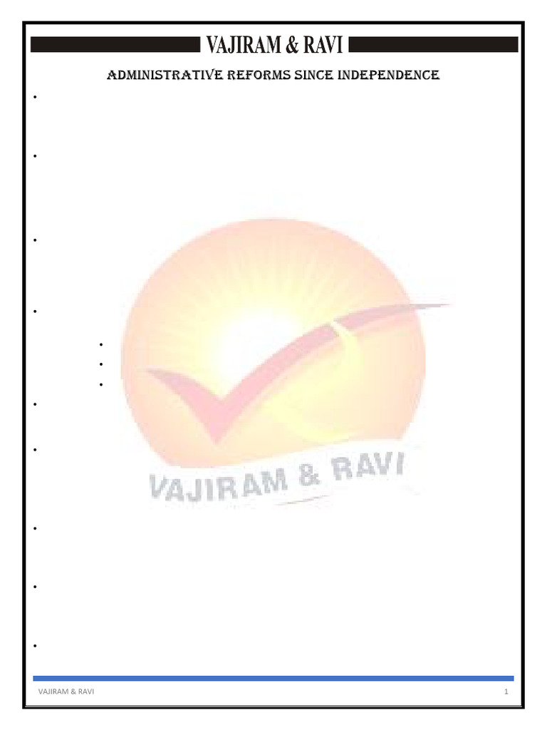 Administrative Reforms Since Independence | PDF | Governance | Government