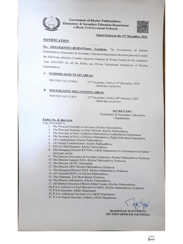 Winter Vacations 2024 1 | PDF