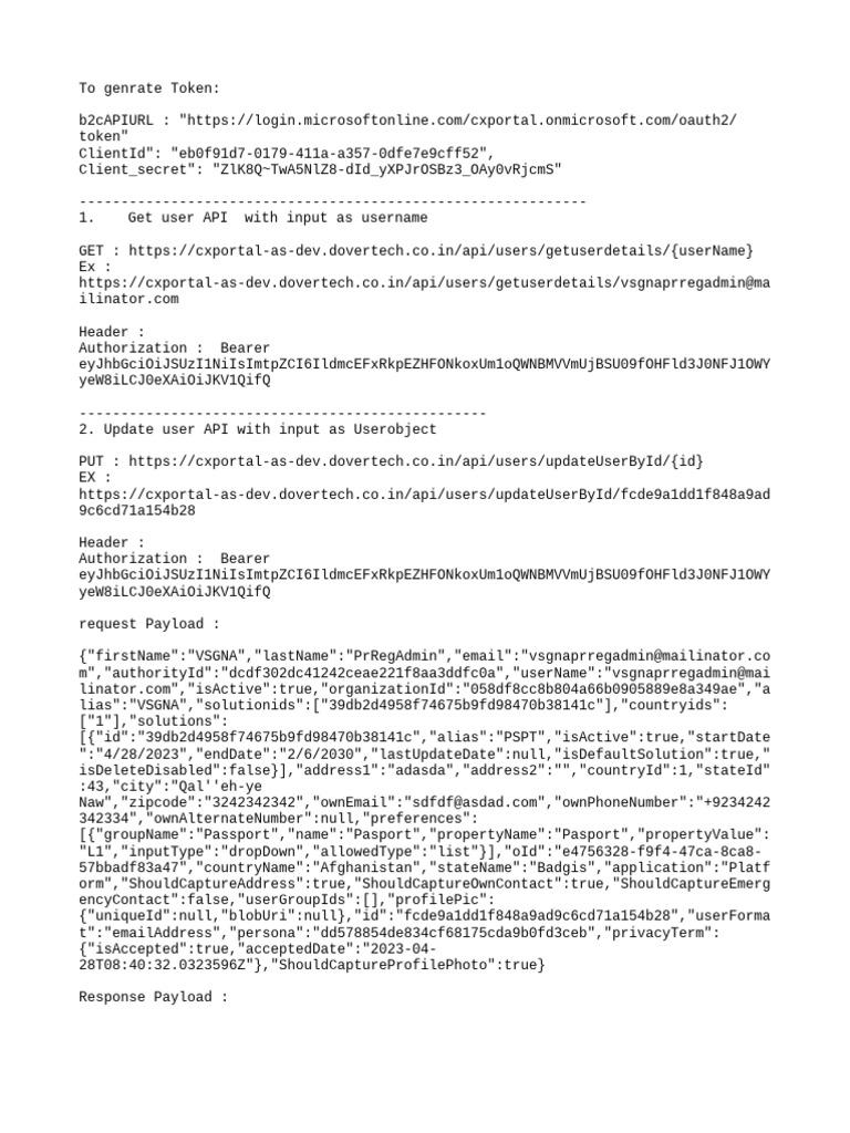 Pspt API Details | PDF | Computing