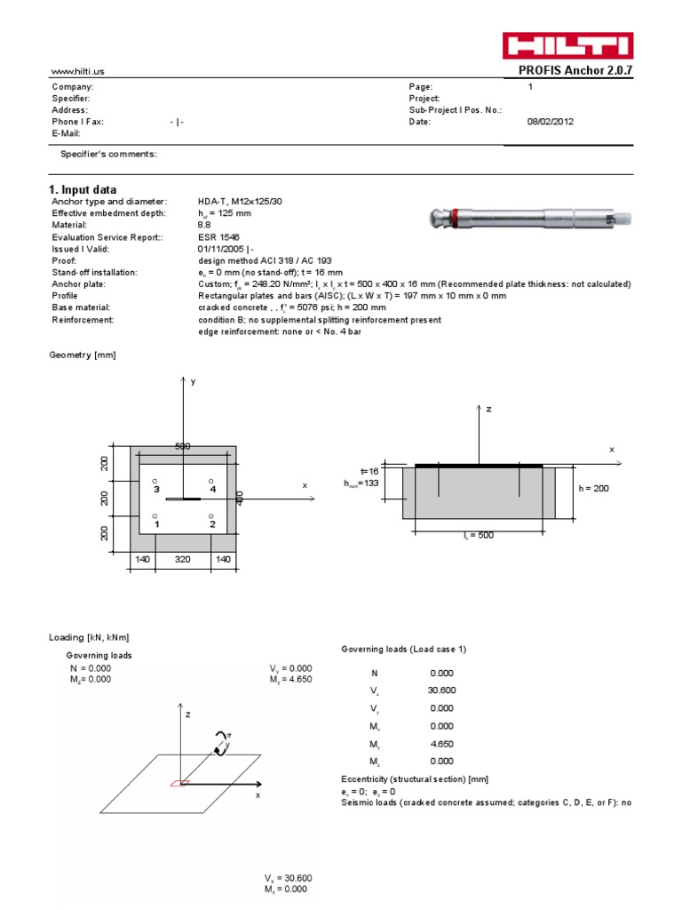 PROFIS Anchor 2.0.7: WWW - Hilti.us | Download Free PDF | Strength Of ...