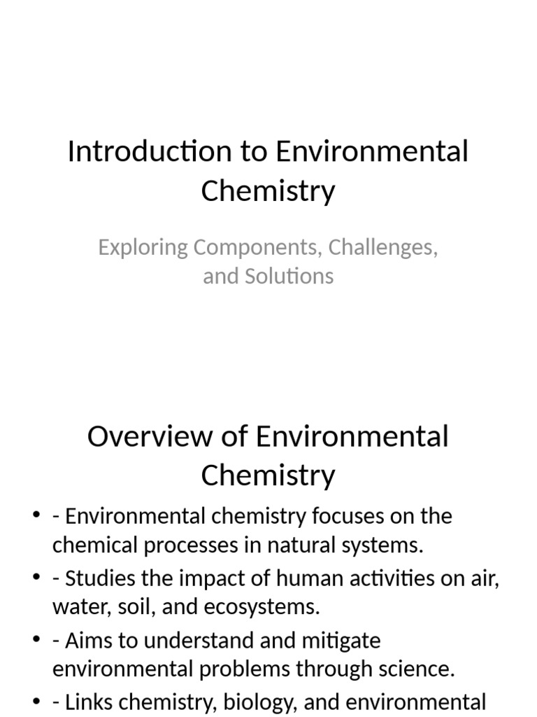 Environmental Chemistry Expanded Presentation | PDF | Natural ...
