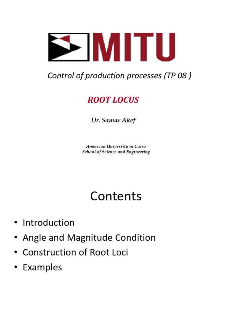Root Locus Method in Control Systems | PDF | Mathematical Analysis | Mathematical Concepts