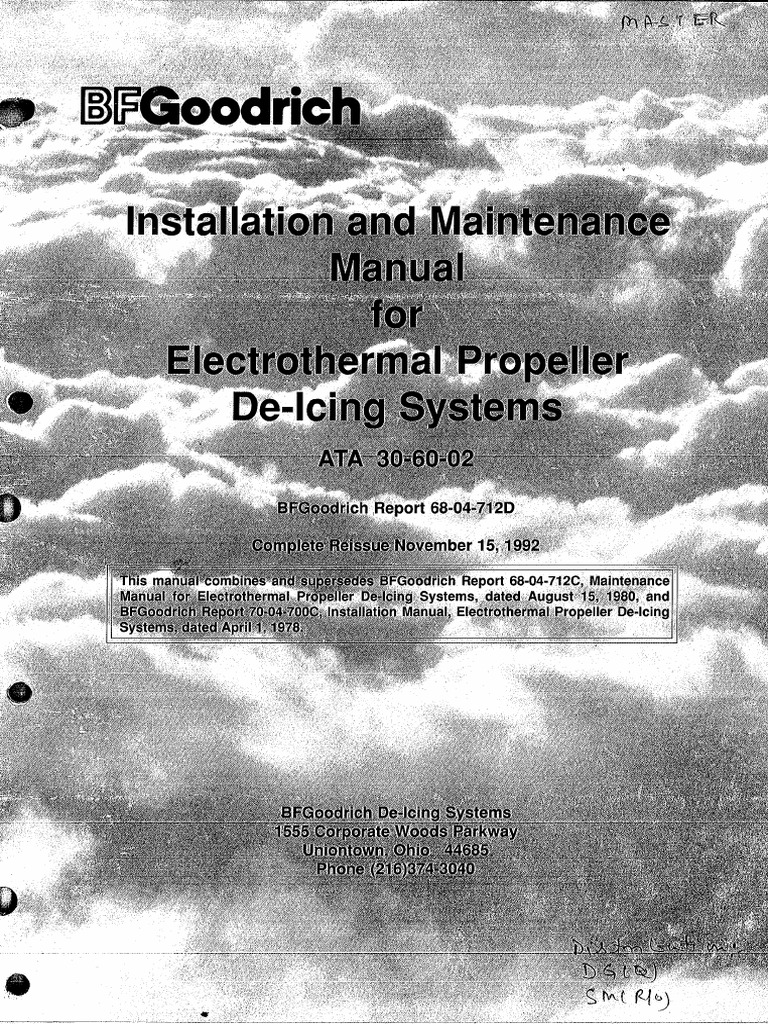 BFGoodrich Propeller De-Icing Manual | PDF | Propeller | Switch