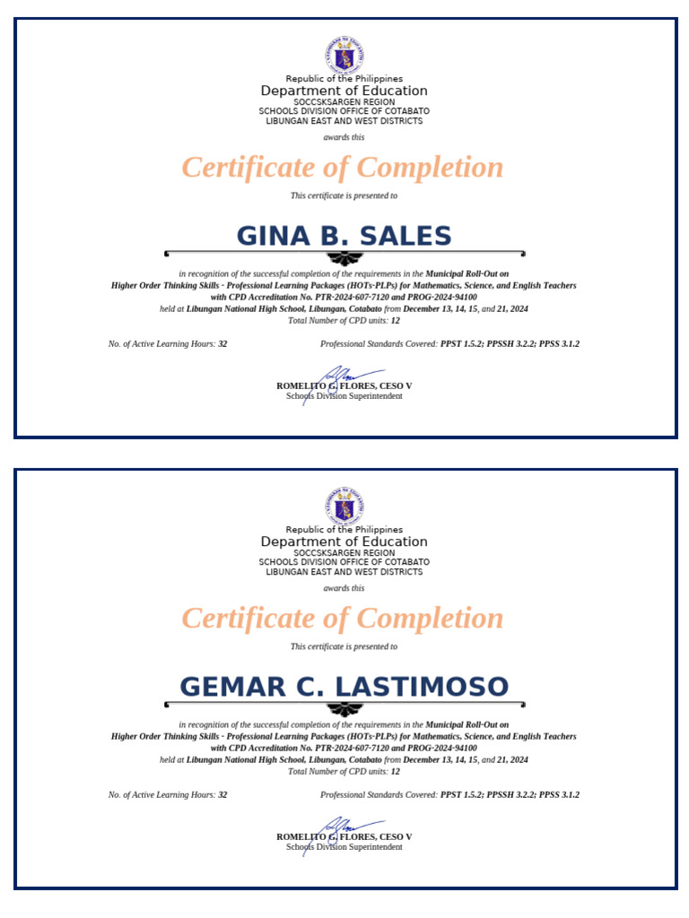 Certificate of Completion-Participants Final | PDF | Professional Development | Behavior ...