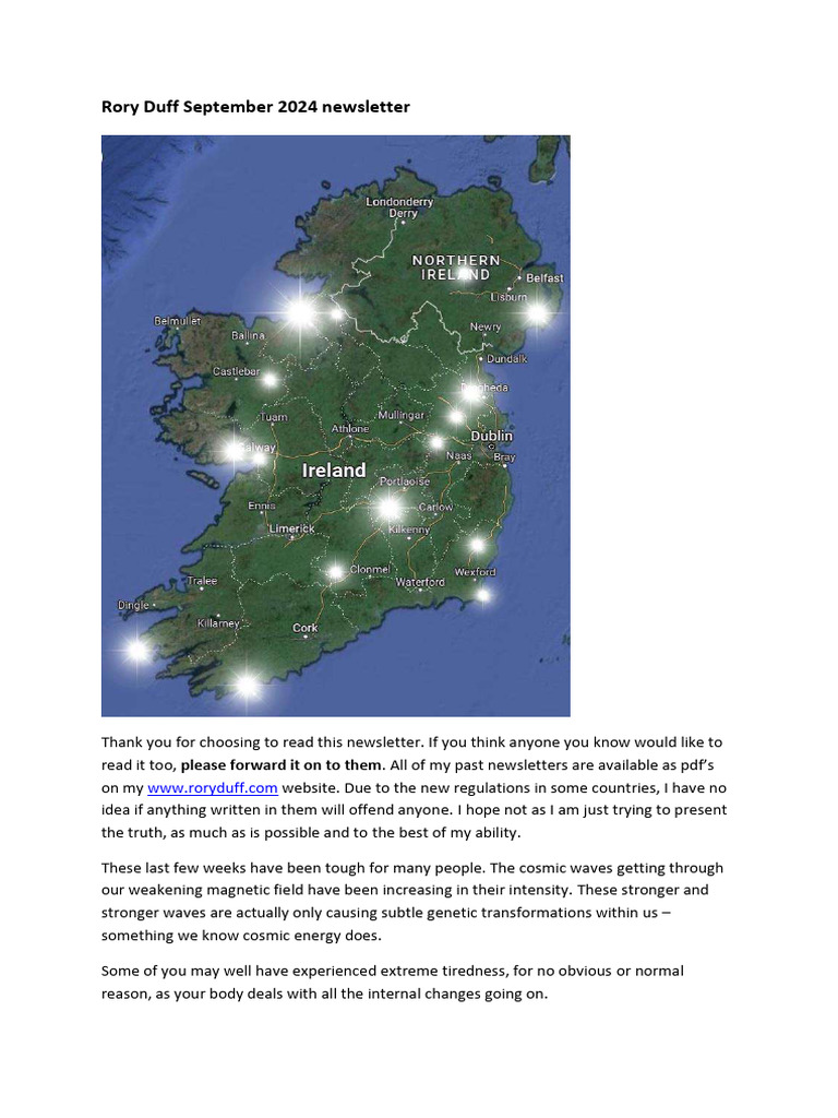 Rory-Duff-September-2024-newsletter-c | PDF | Karma | Outer Space