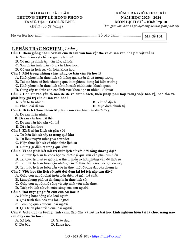 de-giua-hoc-ki-1-lich-su-10-nam-2023-2024-truong-thpt-le-hong-phong-dak-lak | PDF