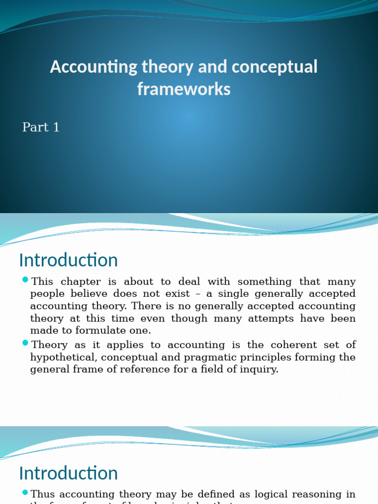 Chapter 1 Accounting Theory Part 1 | PDF | Theory | Accounting