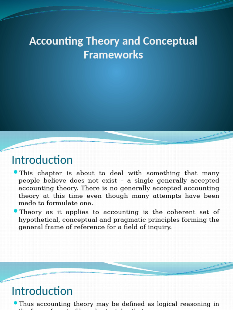 Chapter 1 Accounting Theory and Conceptual Frameworks | PDF